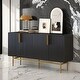 Elegant 4-Doors Sideboard Gold Metal Handle Buffet Storage Cabinet for ...