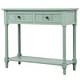 Traditional Retro Blue Console Table with Two Drawers and Bottom Shelf ...