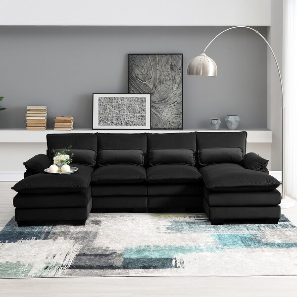 Double Chaise Lounge Sofa U shaped Sleeper Sofa Symmetrical Sofa On Sale Bed Bath Beyond 40532676