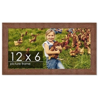 12x6 Frame Brown Barnwood Distressed/Aged Wood Picture Frame - UV ...