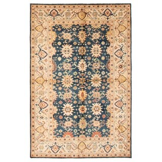 ECARPETGALLERY Hand-knotted Royal Mahal Dark Navy Wool Rug - 5'11 x 8 ...