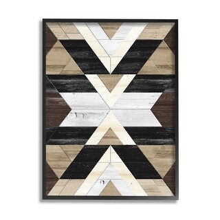 Stupell Rustic Linear Aztec Shapes Framed Giclee Art by Erica Billups ...