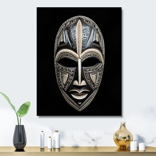 Designart "Ethnical Traditional African Mask XVI" African Tribal Metal ...
