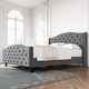 Elam Grey Tufted Upholstered Platform Bed Frame with Headboard and Footboard - Bed Bath & Beyond ...