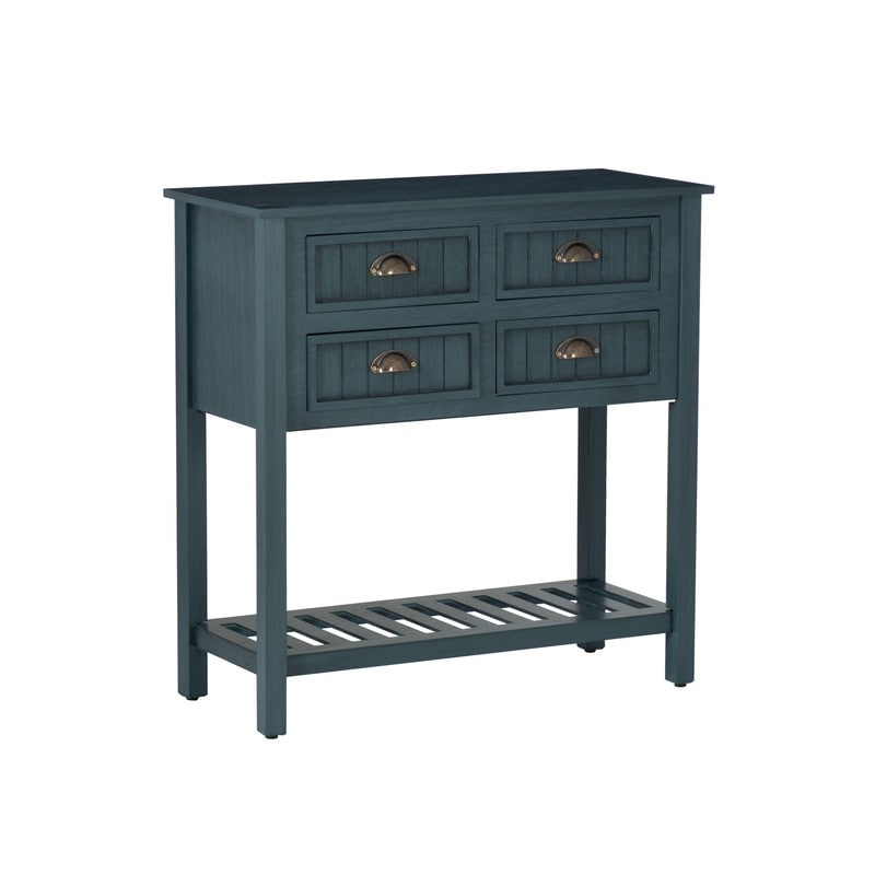 Antique blue console table store