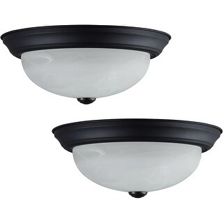 Aspen Creative 2-Light Flush Mount Ceiling Light Fixture,Matt Black ...