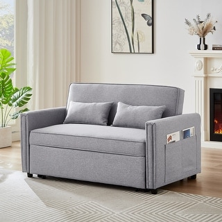 Modern Convertible Loveseat Sleeper Sofa with Adjustable Backrest and ...