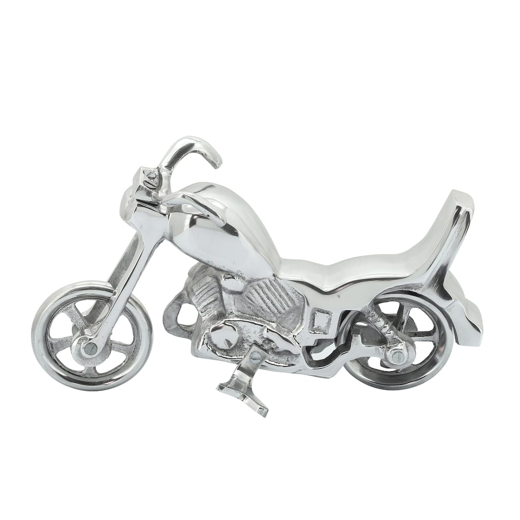Metal 11" Motorcycle, Silver - 4Wx11Lx6H - Overstock - 32760758