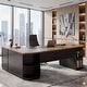 86.6-Inch L-Shaped Executive Desk, Extra Large Computer Desk with File ...