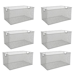 Ybm Home Wire Mesh Open Bin Shelf Storage Basket Kitchen Pantry ...