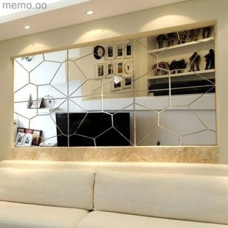 2017 Modern Style Moire Mirror Set Wall Sticker DIY Decal Art Mural ...