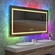 Extra Large Rectangle Bathroom Mirror RGB LED Lighted Backlit Antifog ...