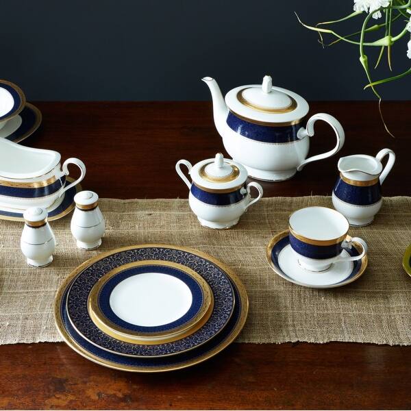 Noritake Odessa Cobalt Gold Set Of 4 Saucers, 6" - Bed Bath & Beyond ...