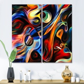 Designart 'Abstract Music and Rhythm' Abstract Canvas Wall Art Print 2 ...