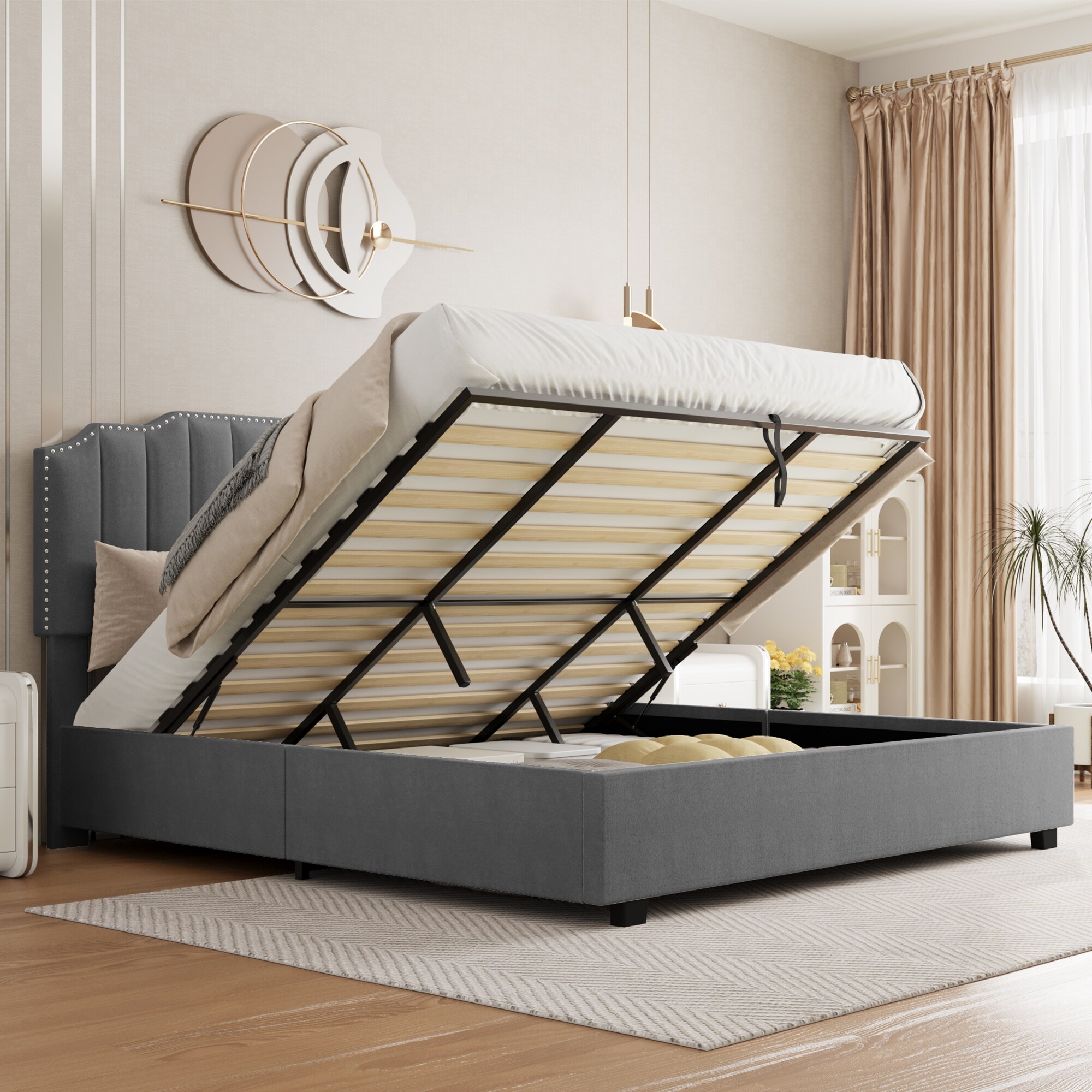 Gas lift bed base store