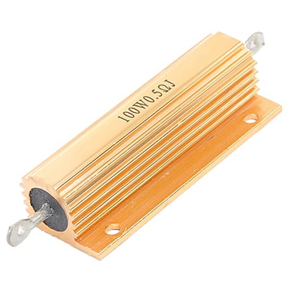 100W 0.5 Ohm Resistance Value Aluminum Resistor New - Gold Tone - Bed ...
