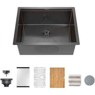 Torva Black Undermount Kitchen Sink-24 x 19 x 10 - Bed Bath & Beyond ...