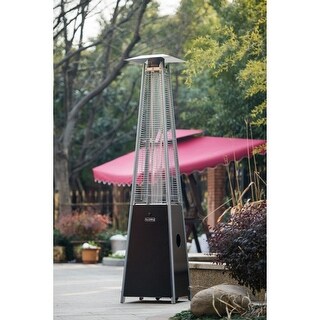 40000BTU Quartz Glass Tube Patio Visual Flame Heater With Wheels - Bed ...