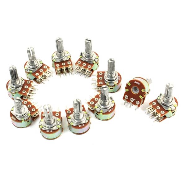 10 x B10K 10K Ohm Double Linear Taper Pot Carbon Film Potentiometers ...