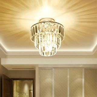 Mini Flush Mount Chandelier Crystal Ceiling Light Fixtures - Bed Bath ...
