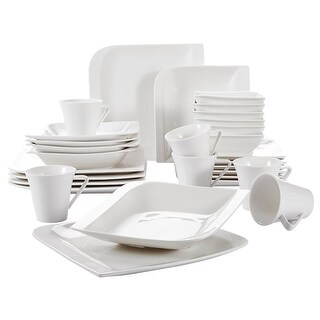 Porcelain Dinnerware Set of 6, Cups Saucers Plates Dinner Service - Bed ...