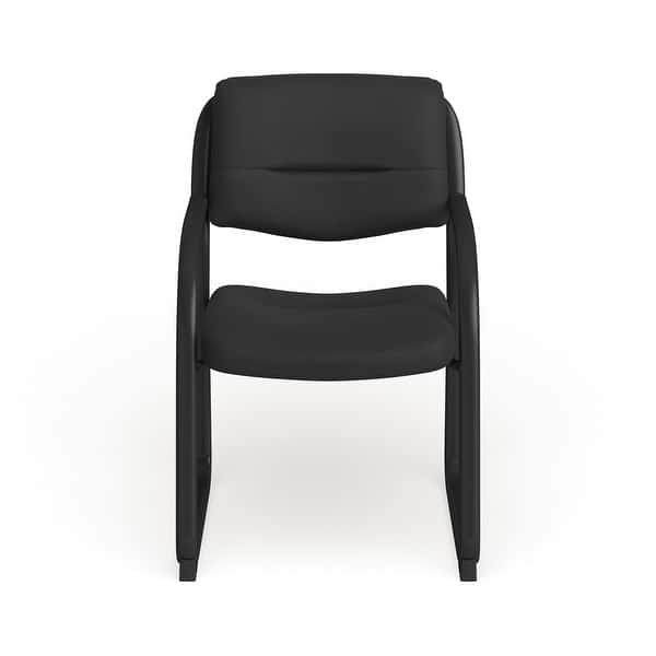 LeatherSoft Executive Reception Chair with Sled Base and Foam Padded ...