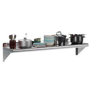 12" x 48" Stainless Steel Wall Mounted Pot Rack Shelf - Bed Bath ...