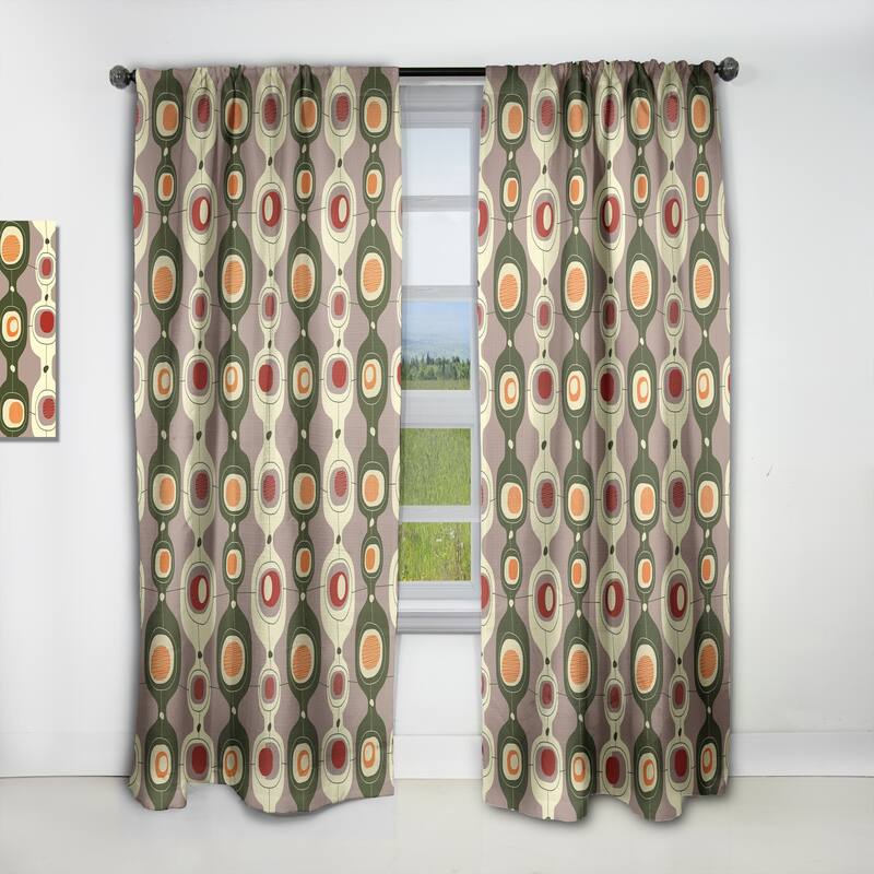 Designart Retro Abstract Design X Mid Century Modern Blackout Curtain
