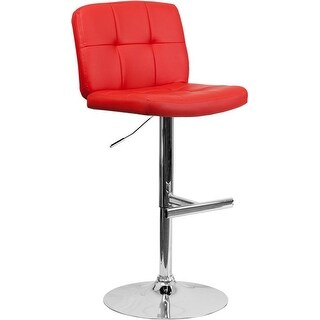 Estella "Aris" Mid-Back Tufted Red Vinyl Adj Bar/Counter Stool - Bed ...
