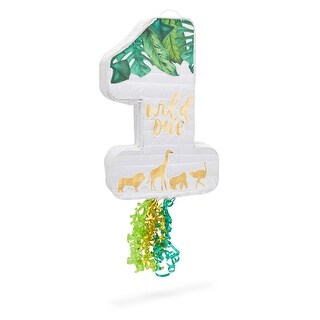 Number 1 Pull String Pinata for Wild One 1st Birthday Party (16.5 x 13 ...