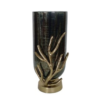 Branch Glass Vase with Base - 14" - Black and Gold - Bed Bath & Beyond ...