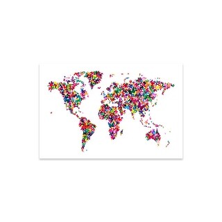 Butterflies World Map Print On Acrylic Glass by Michael Tompsett - Bed ...