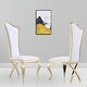 Luxury King Chairs Throne White PU Leather Dining Room Chair with Gold ...