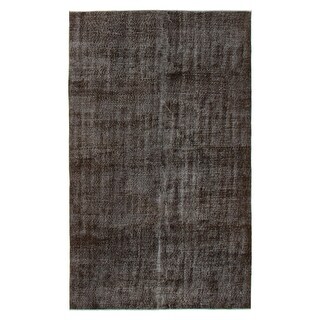 ECARPETGALLERY Hand-knotted Color Transition Black Wool Rug - 4'11 x 7 ...