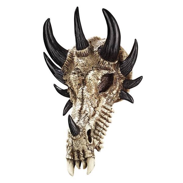 Design Toscano Manchester's Dragon Bones Sculptural Skull Wall Trophy ...