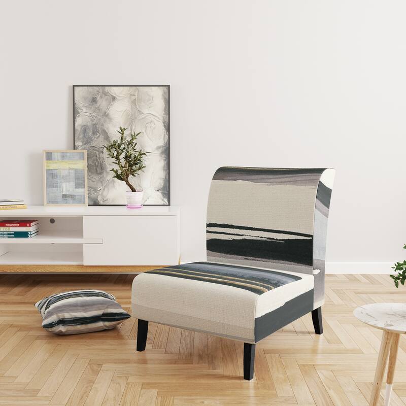Designart "Gold Watercolor Amethyst I" Upholstered Modern Accent Chair ...