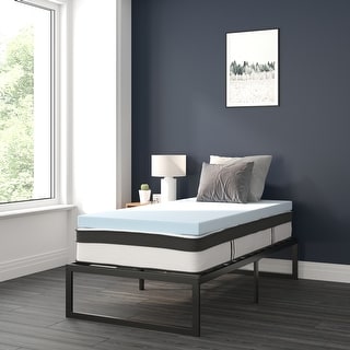 Platform Bed Frame; Pocket Spring Mattress & Memory Foam Topper - Bed ...