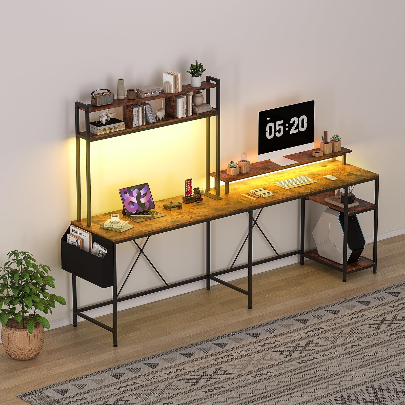 RIF6 L Shaped Modern Computer Office Desk w/ Keyboard Tray, Easy ...