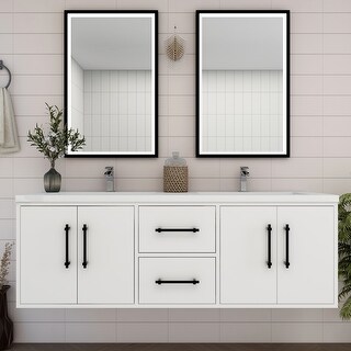 Victoria 60'' Wall-mounted Vanity with Double Reinforced Acrylic Sink ...