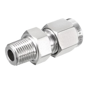 Compression Tube Fitting, NPT1/8 Male x §¶1/4 Tube OD with Double Ferrules - Bed Bath & Beyond ...