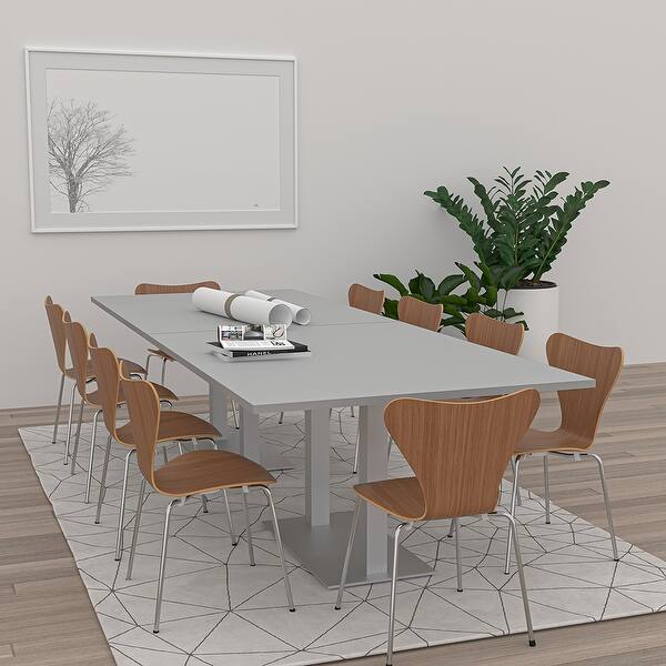 10 Person Modular Rectangle Conference Table Metal Bases Power Modules ...