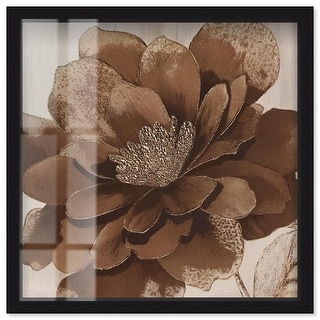 Bronze Flower I Floral Wall Art Shadowbox Print by Art Remedy - Bed ...