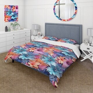 Designart "Tropical Dreamscape Iii Tropical Pattern" Peach Floral ...