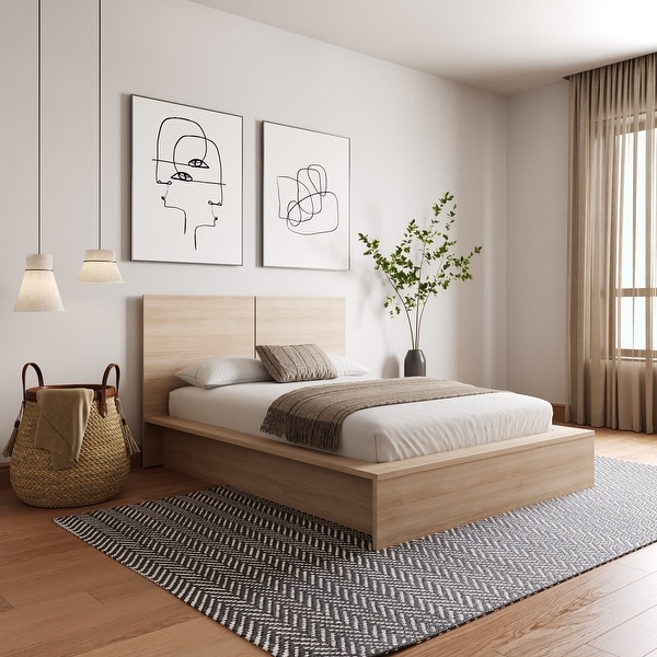 Wood beam platform bed store