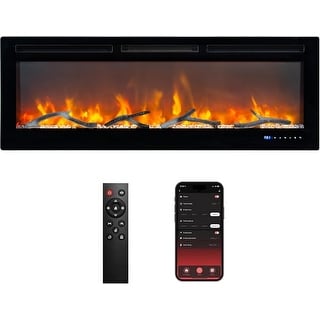 Smart Electric Fireplace, Remote Control & Alexa/WiFi,1500W Heater ...