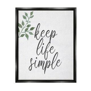 Stupell Keep Life Simple Botanical Sprig Script Calligraphy Floater ...