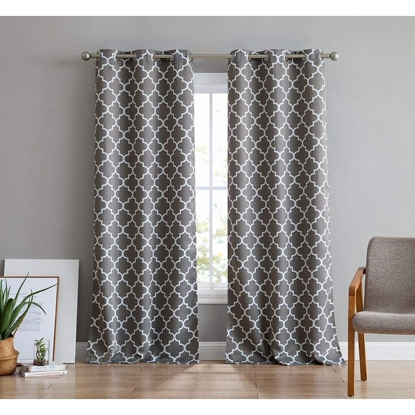 Exclusive Fabrics Fleur Printed Cotton Hotel Blackout Curtain (1 Panel ...