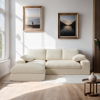 White L-Shape Modular Sectional Living Room Sofa Set Sleeper Sofa - Bed ...