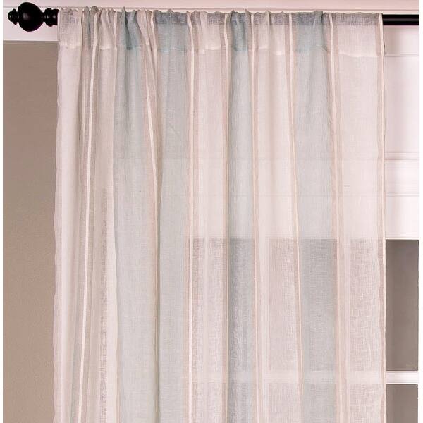 India's Heritage Linen Sheer Stripes Curtain - Single Curtain Panel ...