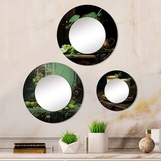 Designart "Abstract Milky White Flow" Abstract Shapes Mirror Set Of 3 ...